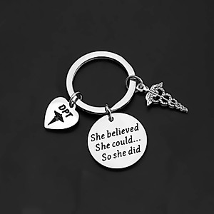 ENSIANTH DPT Gift Doctor of Physical Therapy Keychain She Believed She Could So She Did DPT Graduation Gift (DPT She Believed KR)