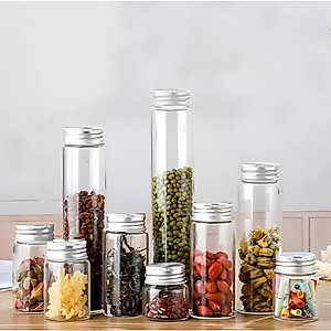 BKMAMLAB 50ml Glass vials 30pcs,With aluminum screw cap30pcs Clear Glass Bottles