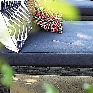 PHI VILLA Outdoor 2-Piece Chaise Lounge Chair- Patio Wicker Sun Lounger