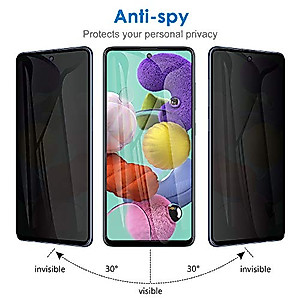 [2-Pack] for Samsung Galaxy S20 FE / A53 / A52 / A51 Privacy Screen Protector, Anti-Spy Tempered Glass Protector Film [Don’t Support Fingerprint Unlock], Case Friendly Easy Install Bubble Free Black