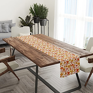 zcyxuuw Lovely Modern Style Tablecloth Retro Sunflower Table Runner, Kitchen Dining Table Decor, Hippie Flowers Table Runners for Indoor Outdoor Home Farmhouse Birthday Party Decoration 13 x 71 Inch