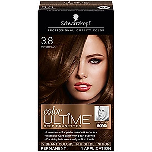 Schwarzkopf Color Ultime Deep Brunettes Hair Coloring Kit, 3.8 Velvet Brown (Pack of 2)
