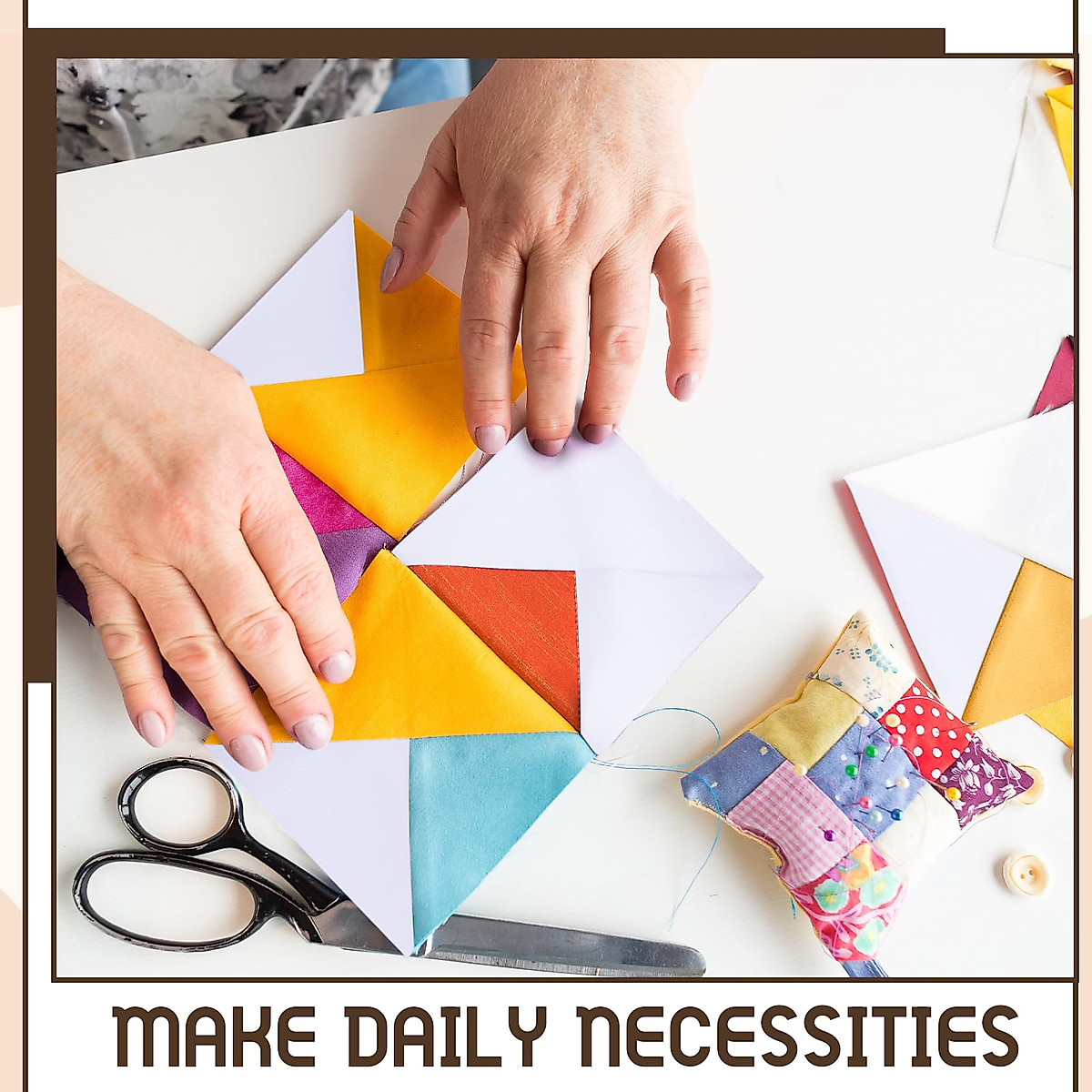 Breling 20 Pcs 10x10 Inch Cotton Fabric Bundle Squares Precut Fabric Squares for Sewing Making Quilts for Craft Lovers (White)