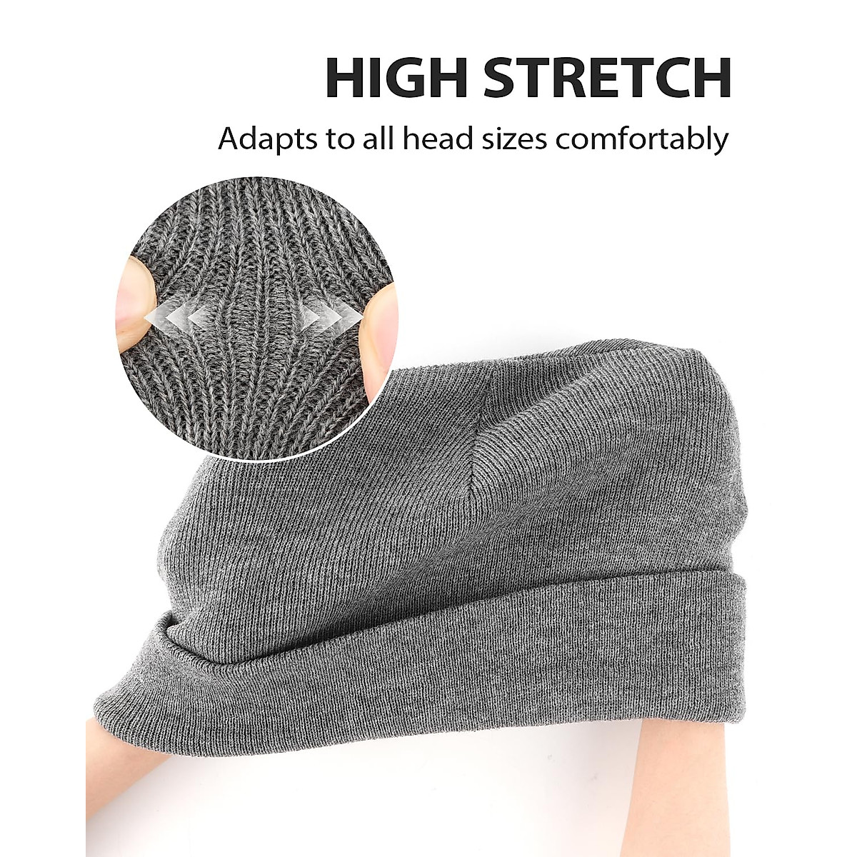 Zylioo Extra Large Beanie for Men Big Head,Winter Soft Knit Beanie Hat,Warm Stocking Cap for Men Women