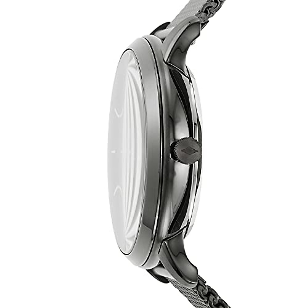 Fossil Men's Neutra Automatic Stainless Steel Mesh Three-Hand Skeleton Watch, Color: Smoke (Model: ME3185)