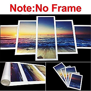 Red Bull F1 HD Printed Car Art Painting 5 Piece Sports Car Pictures Printed on Canvas Painting Wall Art for Living Room Decor Bedroom Racing Cart Modern Home Painting - 50''Wx 24''H (Without Frame)