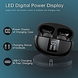 Wireless Earbuds Bluetooth 5.3, Noise Cancelling Earbuds Bluetooth Headphones, LED Power Display with Mic in-Ear Ear Buds with Charging Case Wireless Earbuds for iPhone/Samsung/Android Phone Earpods