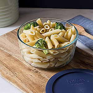 Pyrex 14-Piece Simply Store with Blue Covers, Clear