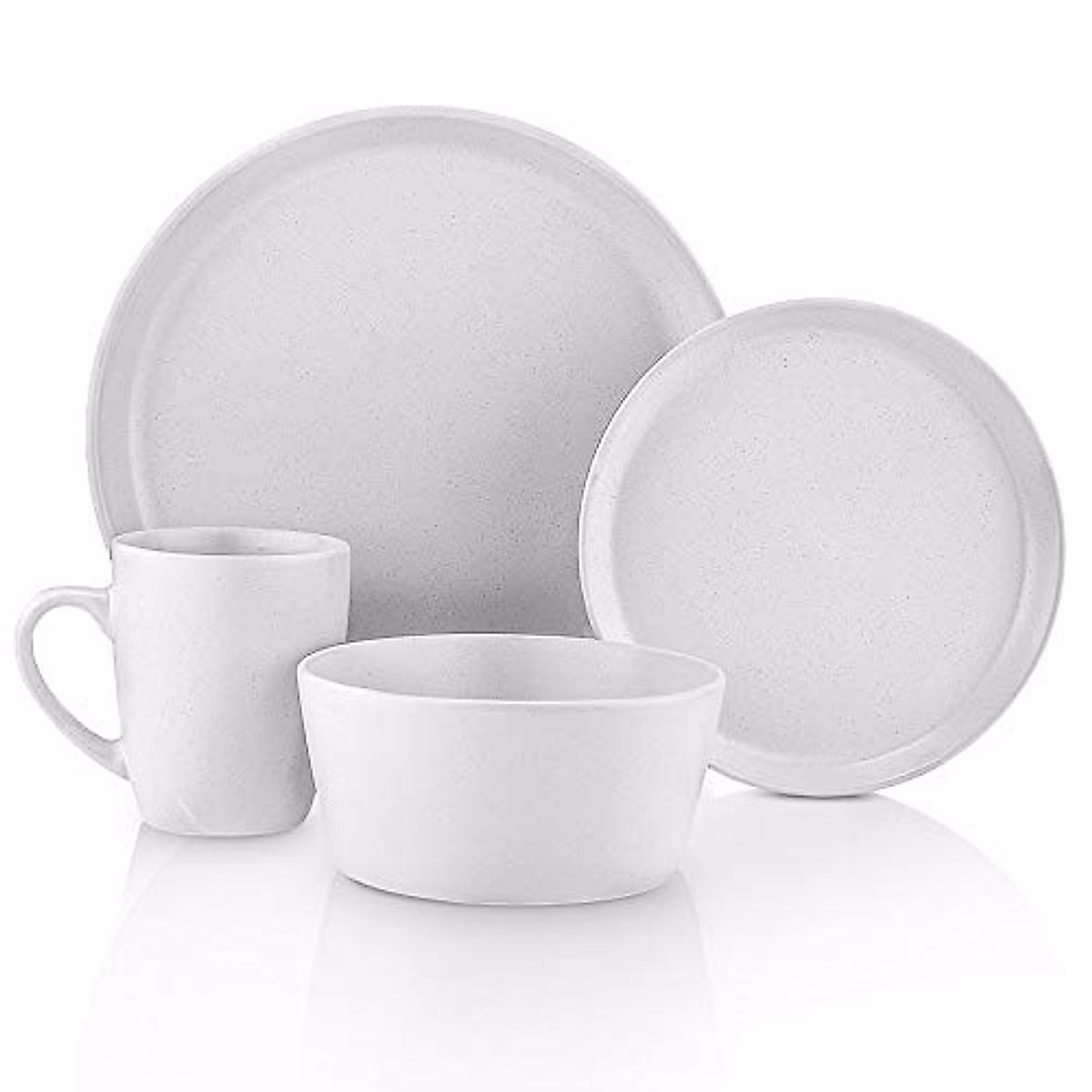 Stone Lain Stoneware Dinnerware Set, Service For 8, White Speckled