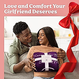 Gifts For Girlfriend, To My Girlfriend Blanket, Romantic Gifts For Her, Girlfriend Gifts, Gifts for Girlfriend, Love Gifts for Her, Gift For Girlfriend, I Love You Throw Blanket 65" × 50" (Purple)