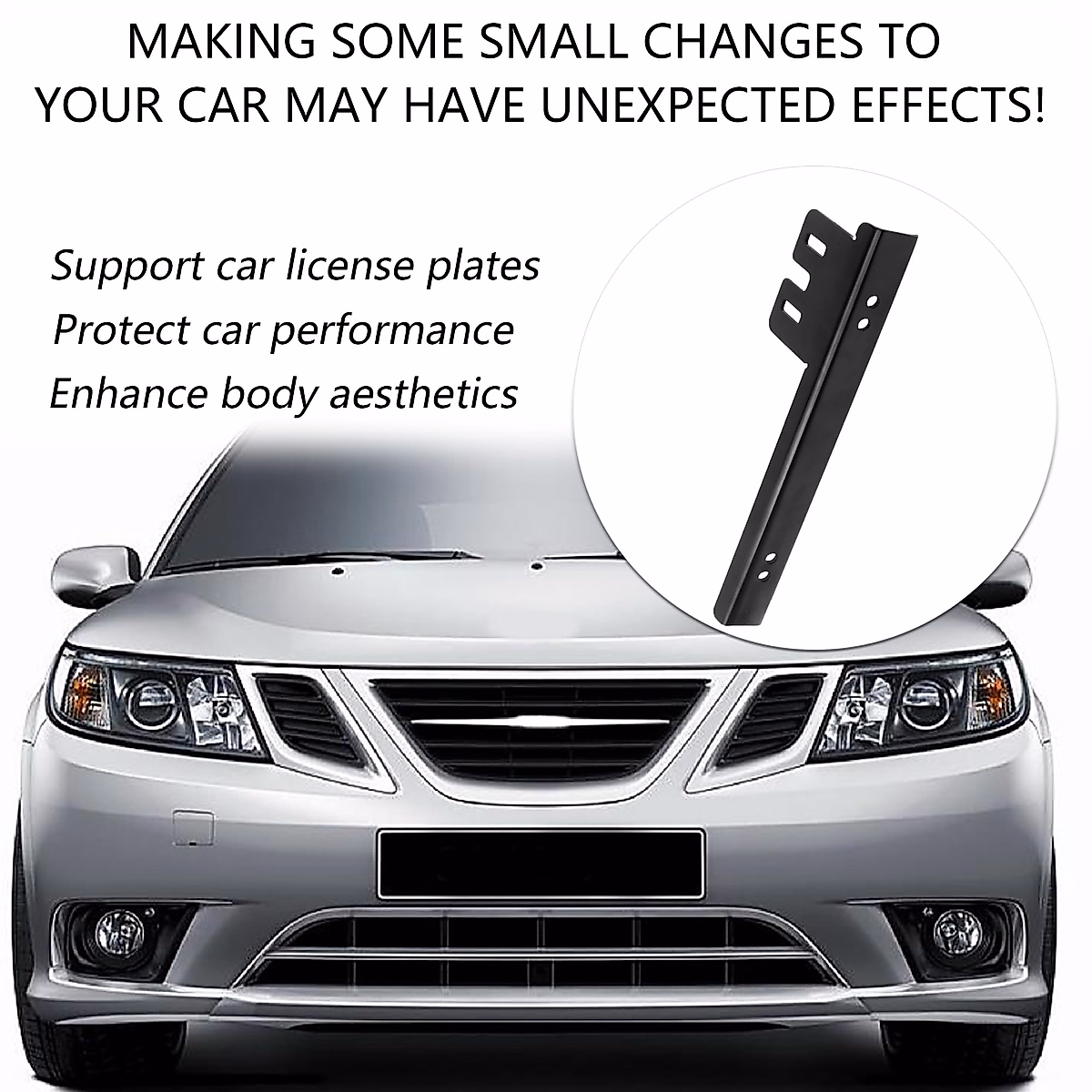 Salior License Plate Holder,Aluminum Alloy Front License Plate Mounting Kit Relocator Holder Bar,Universal License Plate Bracket Fit for Bumper in Most Car Truck SUV (Black)