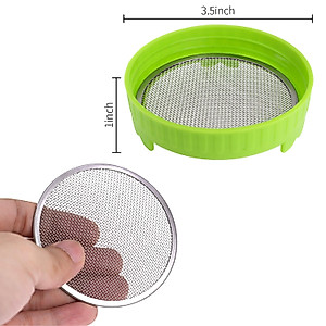 Sprouting Kit for Homegrown Alfalfa & Bean Sprouts - 2 Mesh Lids for Mason Jars Allow Draining