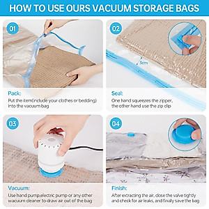 AKLL7S Vacuum Storage Bags with Electric Air Pump, 12 Pack Space Saver Bags(3 Jumbo, 3 Large, 3 Medium, 3 Small) Vacuum Seal Bags for Clothing, Comforters, Blankets, Travel(Hand Pump Included)