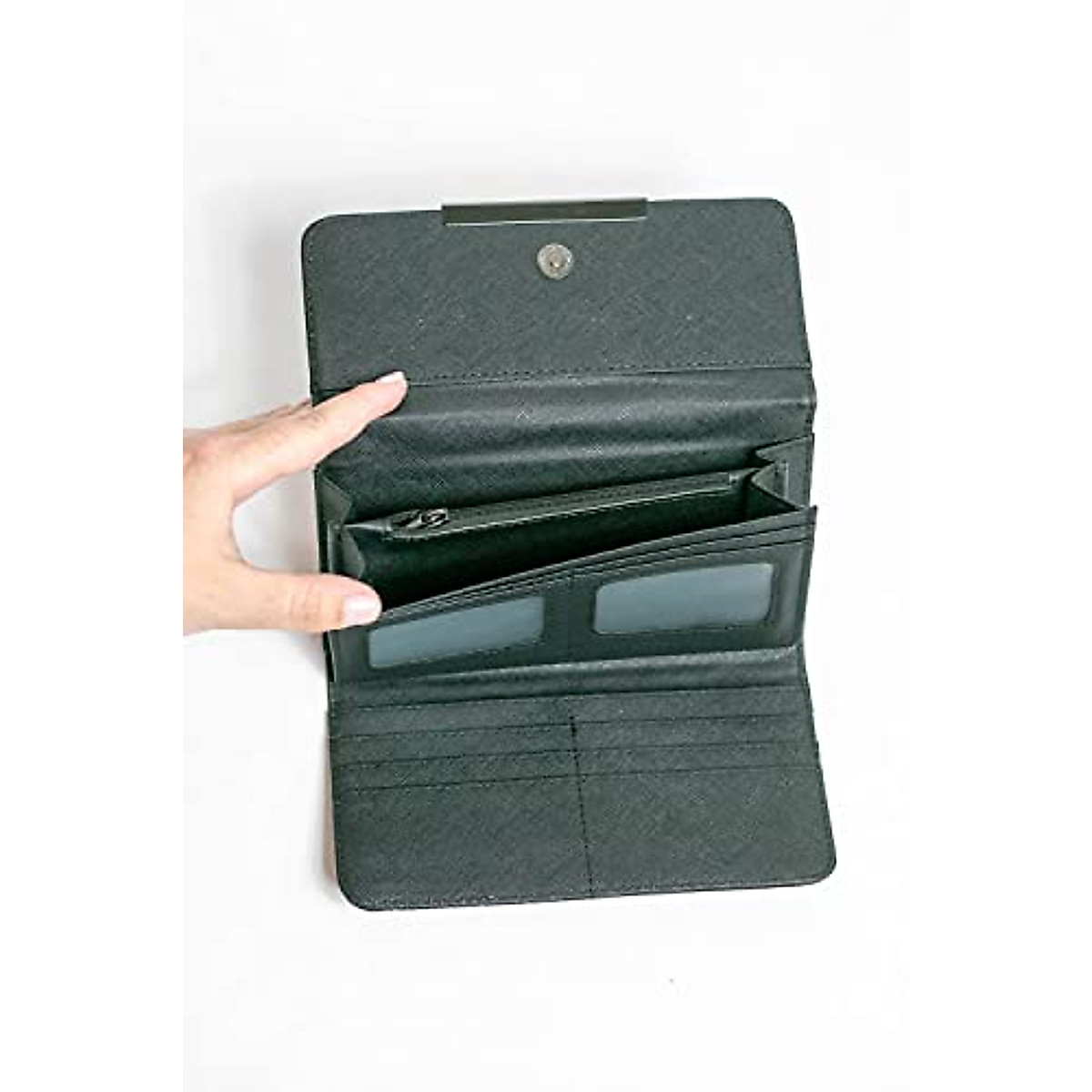 Cork Clutch Geometric Wallet Three Fold Minimalist Purse Slim Card Holder Eco Friendly Natural,Tan and Black