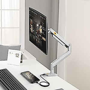 NB North Bayou Monitor Arm Ultra Wide Full Motion Swivel Monitor Mount for 22''-40'' Monitors with Load Capacity from 4.4 to 30lbs Height Adjustable Monitor Stand G40-S (Sliver)