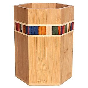 Totally Bamboo Baltique Marrakesh Collection Kitchen Utensil Holder, Large Cooking Utensil Crock for Countertop