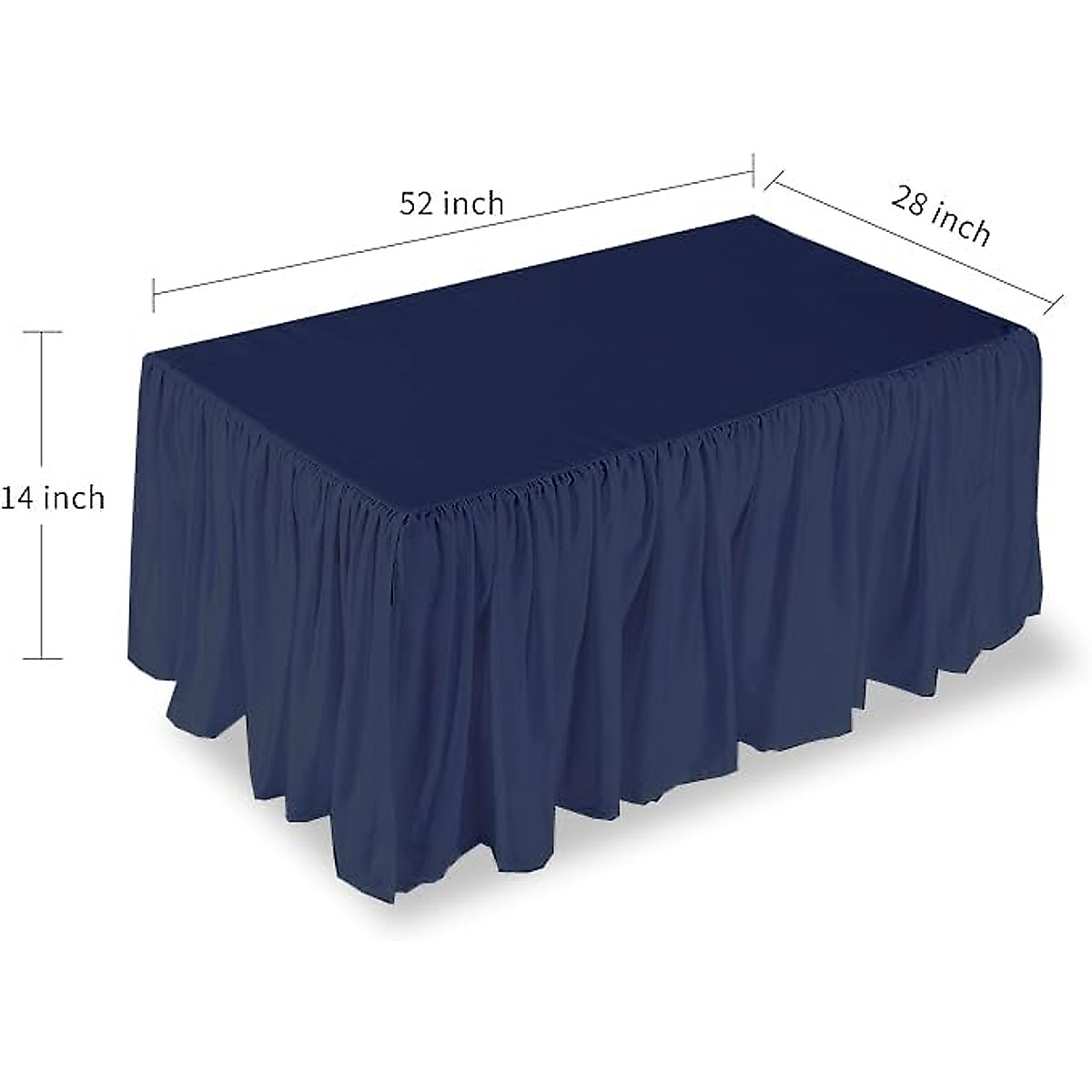 Navy Blue Ruffled Crib Bed Skirt - 100% Cotton - Nursery Crib Toddler Dust Ruffle Bedding Skirts for Baby Boy or Baby Girl - Crib Bed Skirt for Standard Crib, 14" Drop Dust Ruffle with Split Corner