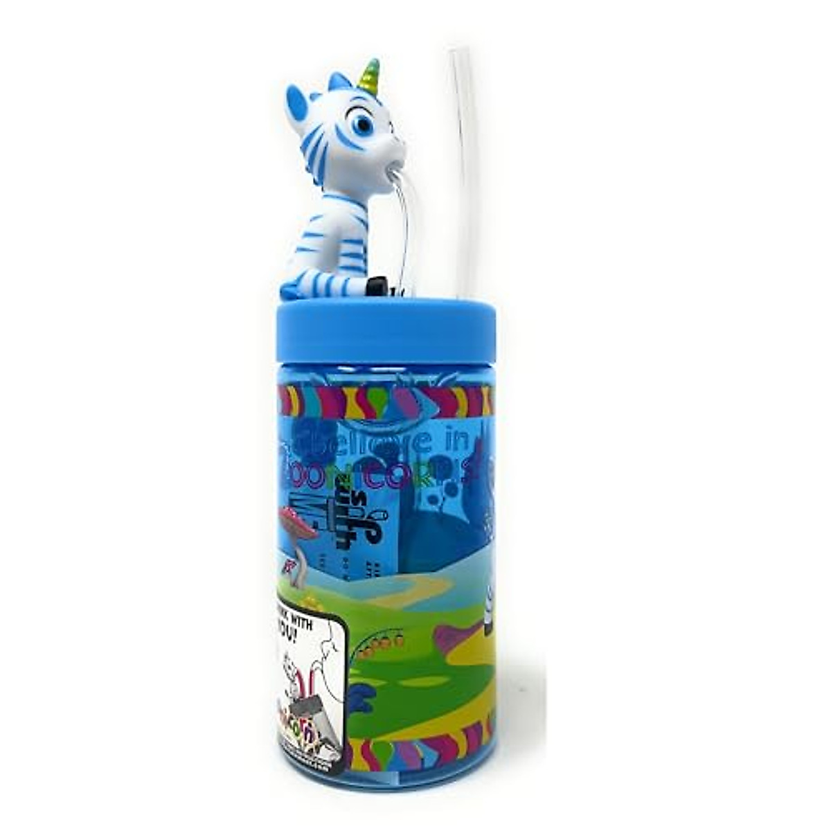 Sip with ME Valeo Zoonicorn Cup, Kids Water Bottle, Toddler Cups, Tumbler with Lid and Straw, Travel Sippy Cup for Water or Milk, Kids Cups with Lids for Toddlers 3 and Up, BPA Free Plastic, 12 oz
