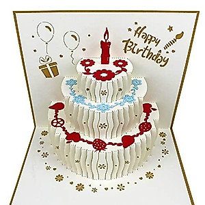 3D Pop Up Birthday Cards,Birthday Greeting Cards Handmade Happy Birthday Cards & Envelopes for Sister, Mom, Wife, Kids, Boy, Girl, Friend