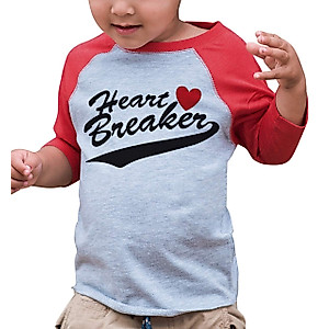 7 ate 9 Apparel Kids Heart Breaker Happy Valentine's Day 2T Red Raglan