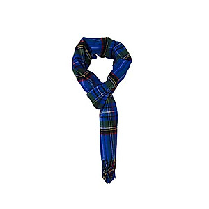 Datoni Plaid Scarf Wraps For Women Lightweight Men Cashmere Feel Luxurious Scarfs Warm Cozy Shawl Extra Soft (Blue Tartan)