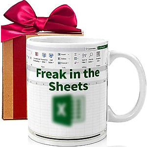 MNEDLAD Funny Coffee Mug, Excel Mug Gifts for CPA CFO Coworkers, Birthday Christmas New Year, 50 Count, Glossy, Reusable, Microwave Safe