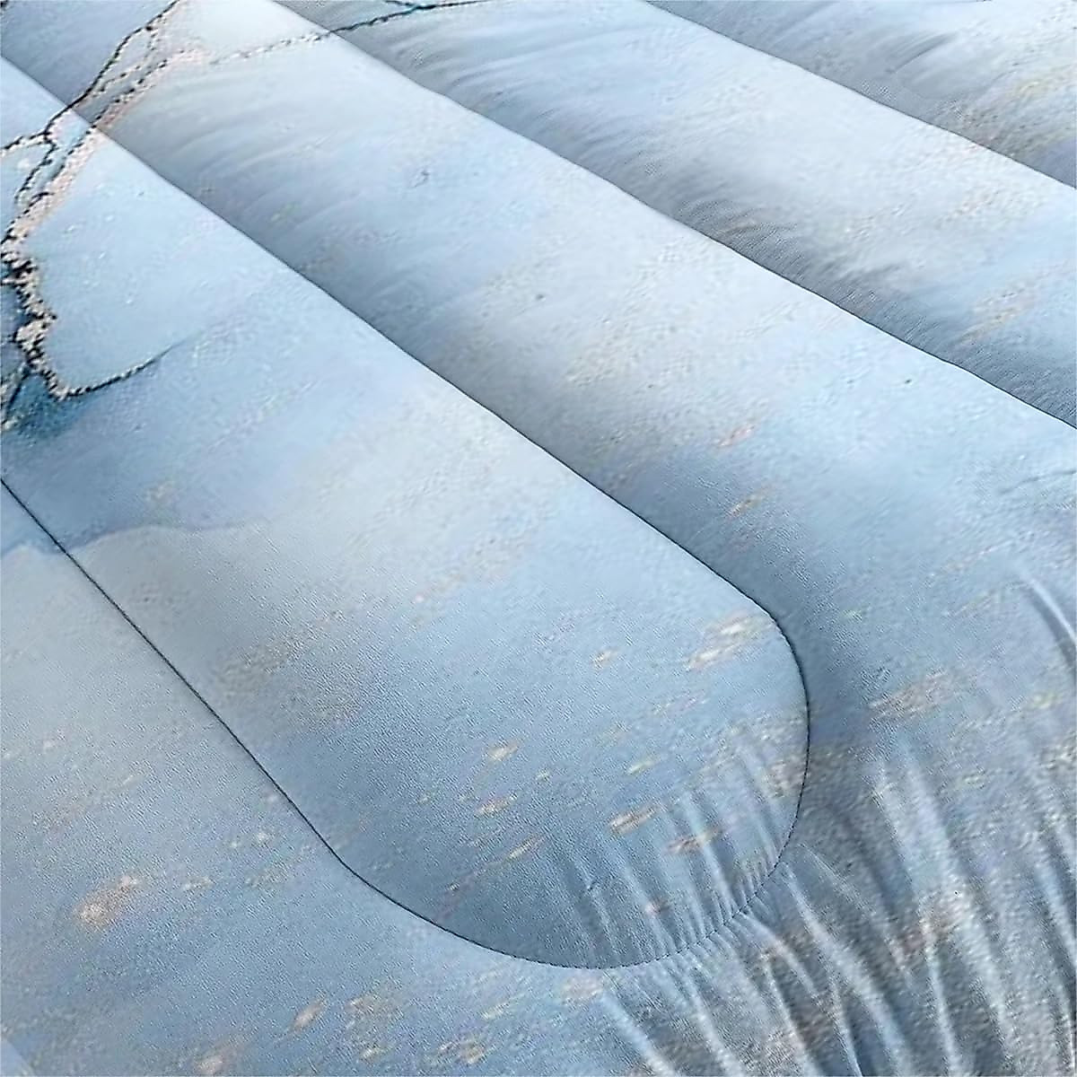 Albideyaa Light Blue Abstract Art Marble Pattern Comforter Set Full Size Soft Microfiber Marbling Print Boys Girls Teens Duvet Bedding Set Modern Home Bedroom Decor Quilt Set with 2Pillowcases