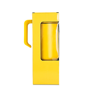 makerflo 40oz Yellow Powder Coated Tumbler Pack of 1 with Upgrade Handle Option, Includes a Sliding Splash, Leak Proof Lid, Ideal for Craft and Personalization (Laser Engraving, UV DTF, Epoxy, Vinyl)