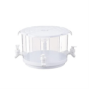 ZRSWV Beverage Dispenser, Rotate 360 Degree Drink Dispenser for Parties, Cold Kettle Dispenser with Spigot, Removable Plastic Juice Dispenser