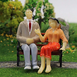 P25S 12pcs All Seated 1:25 Painted Passengers Figures G Scale Person for Model Railway Trains