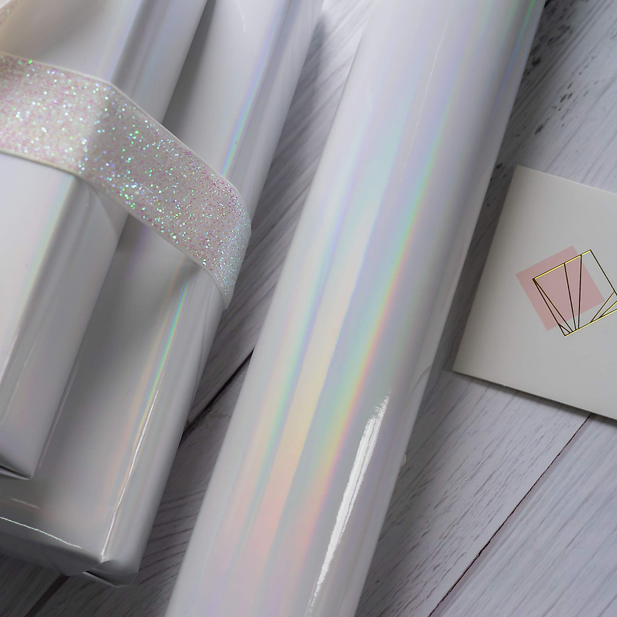 RUSPEPA White Metallic Wrapping Paper - Solid Color Paper Perfect for Wedding, Birthday, Christmas, Baby Shower - 17 Inches X 32.8 Feet