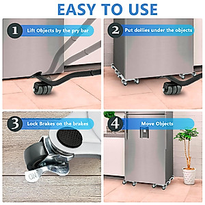 Furniture Movers with Wheels Set, Heavy Duty Furniture Dolly&Lifter Tool with 2000 lbs Load Capacity Easy Sliders Dolly for Moving Bed, Sofa, Tables, Refrigerators, Cabinet, Piano