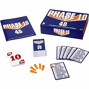 Mattel Games Phase 10 Card Game 40th Anniversary Edition for Kid, Adult & Family Game Night, Rummy-Style Play in Tin Storage Box