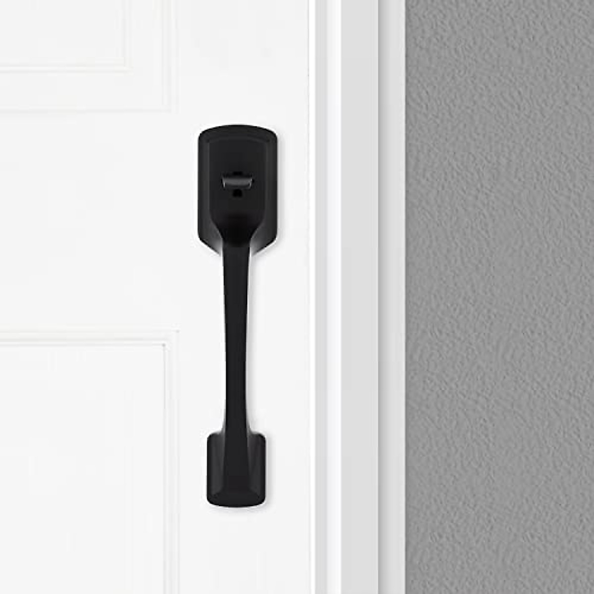Kwikset Prague Handle Only w/Pismo Knob in Matte Black with Microban