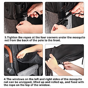 Mosquito Net Cover for WONDERFOLD Wagon W4 Stroller Wagon - Provide Easy Access Zippered Entrance, Easy Installation and Overall Protection