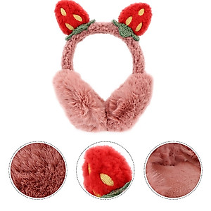 SOIMISS Women Girls Earmuff Plush Winter Warm Ear Muffs Chic Strawberry Ear Warmer