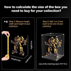 Acrylic Display Case for Collectibles Assemble Clear Acrylic Display Box for Lego Alternative Glass Case for Display Figures Doll Toys Home Storage(10x10x15.7 inch, 25x25x40 cm)