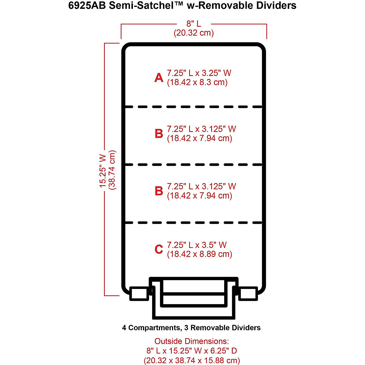 ArtBin 6925AB Semi Satchel with 3 Removable Dividers, Portable Art & Craft Organizer with Handle, [1] Plastic Storage Case, Clear