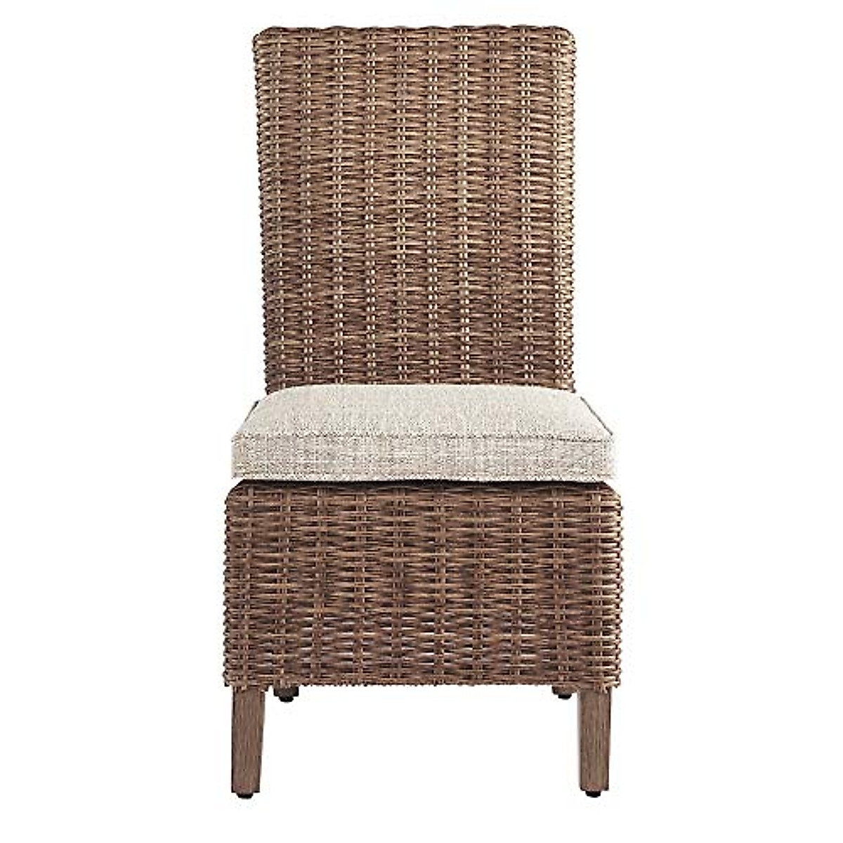 Signature Design by Ashley Beachcroft Outdoor Wicker Dining Chair Set, 2 Count, Beige