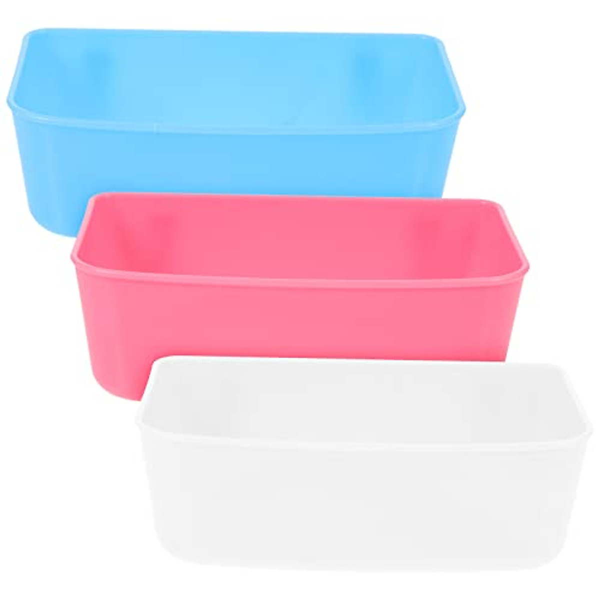 POPETPOP 3pcs Bird Feeding Dish Cups Parrot Food Feeder Bowl Water Feeding Plate Bird Cage Accessories for Parakeet African Greys Conure Cockatiels Lovebird Budgie Chinchi