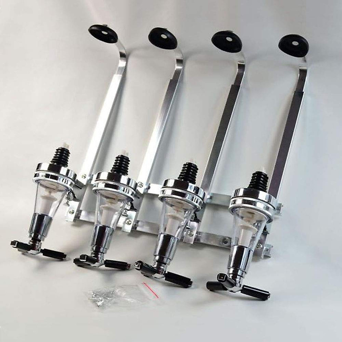 4 Bottle Liquor Dispenser, Wall Mounted Spirit Drinks Stand Optic, Spring-Loaded Wine Dispenser Stand Drinking Pourer Bottle Holder