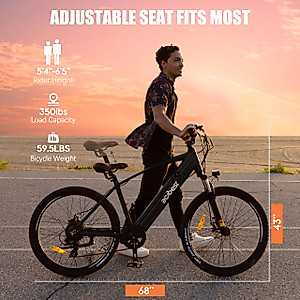 ACTBEST Core Electric Bike for Adults - Peak 1000W Brushless Motor Ebike, 468&500Wh Removable Built in Battery 26&27.5X2.1 Tire Step Over Bicycle with 7 Speed, Commute E Bikes