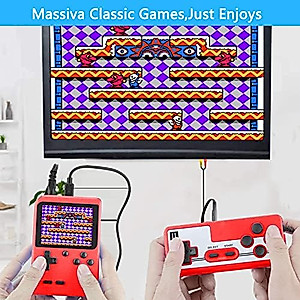 Tlsdosp Retro Handheld Game Console, Portable Retro Video Game Console with 400 Classical FC Games, 3.0-Inch Screen. Storage Bag. 1020mAh Rechargeable Battery Support for Connecting TV and Two Players