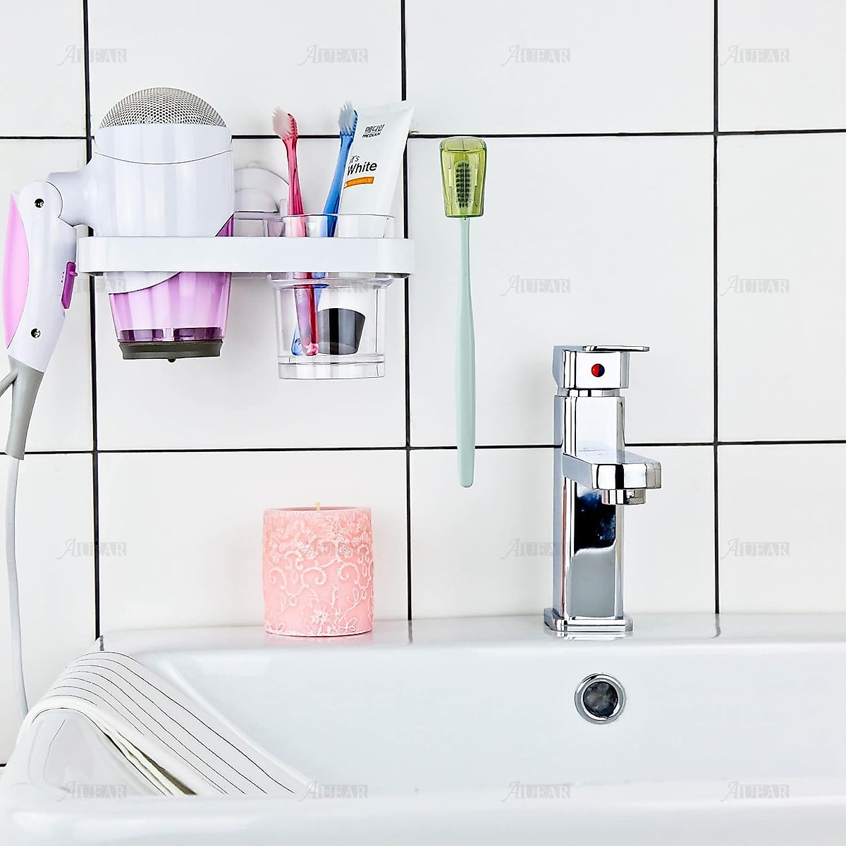 AUEAR, 3 Pack Toothbrush Head Covers with Suction Cup Anti Dust Wall Mirror Toothbrushes Holder Protective Case for Bathroom Home Travel Outdoor & Camping