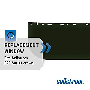 Sellstrom Face Shield Replacement Window for 390 Series Safety Face Shields, 8"x16"x 0.04", Uncoated Acetate, Dark Green Tint, S35120