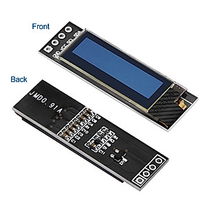 MakerFocus 2pcs I2C OLED Display Module 0.91 Inch I2C SSD1306 OLED Display Module White I2C OLED Screen Driver DC 3.3V~5V for Arduino ESP8266 ESP32 STM32