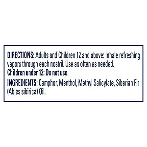 Vicks VapoInhaler, Portable Nasal Inhaler, Non-Medicated, Soothing Vapors, Menthol Scent, 1 Count