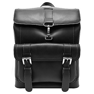 Mcklein Laptop Backpack, Hagen, Top Grain Cowhide Leather, Black (88025)