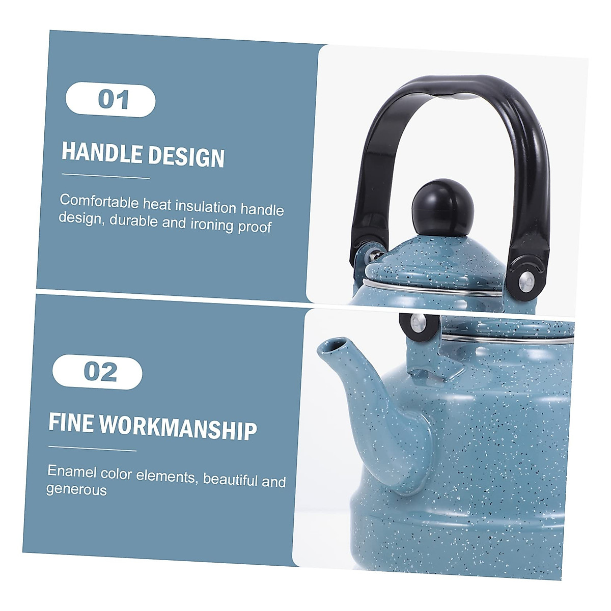 ABOOFAN 2pcs Enamel Kettle Gas Kettle Enamel Teapot Enamel Tea Kettles Drip Teapot China Teapot Insulated Teapot Pottery Teapot Stainless Steel Stovetop Kettle Office Soup Pot Insulation