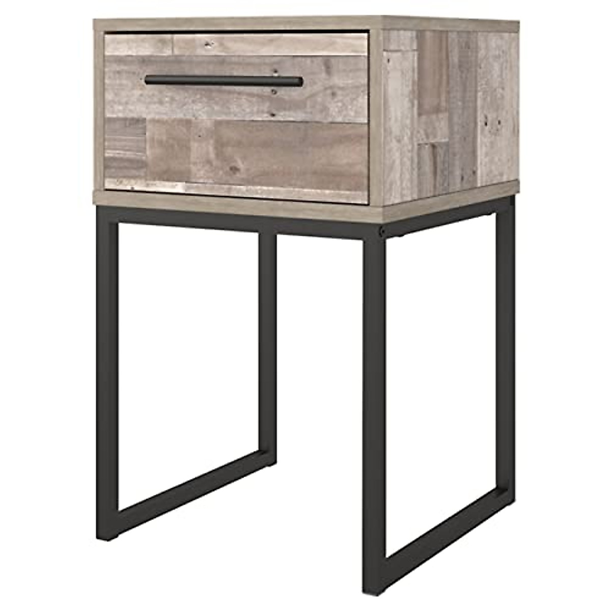 Signature Design by Ashley Neilsville Industrial 1 Drawer Nightstand, Light Brown